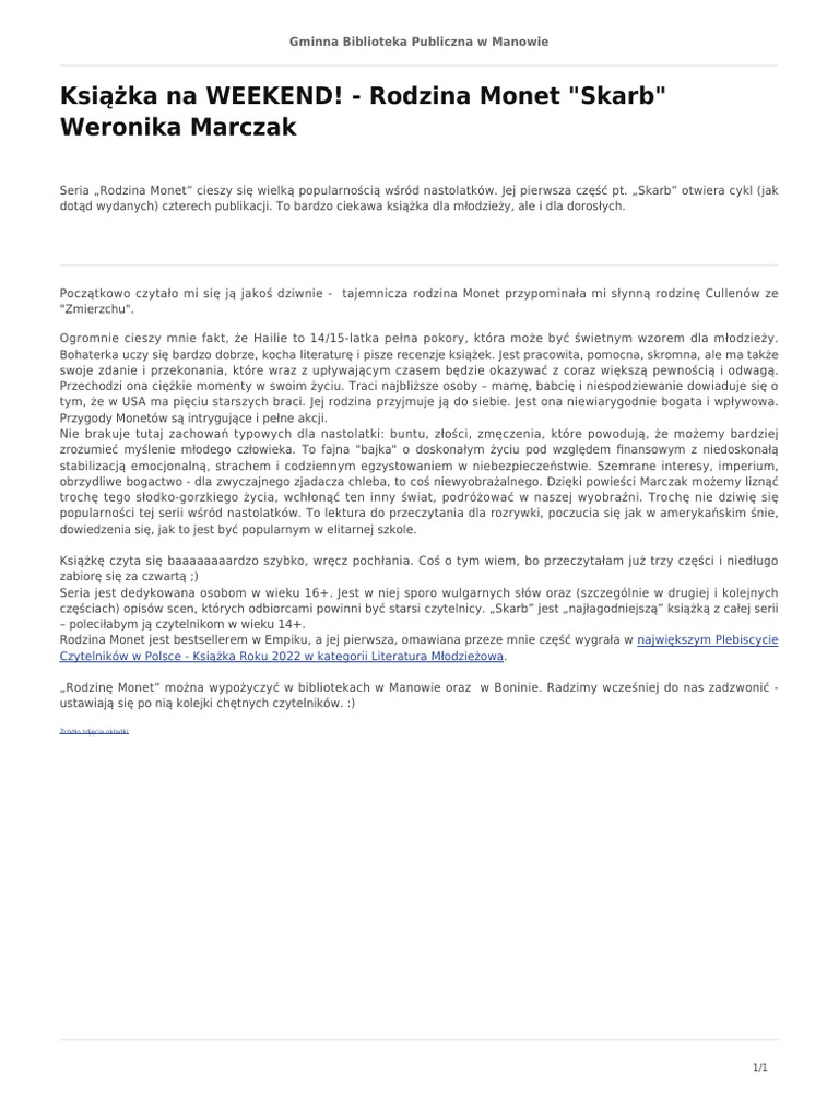 Rodzina Monet - Recenzja | PDF