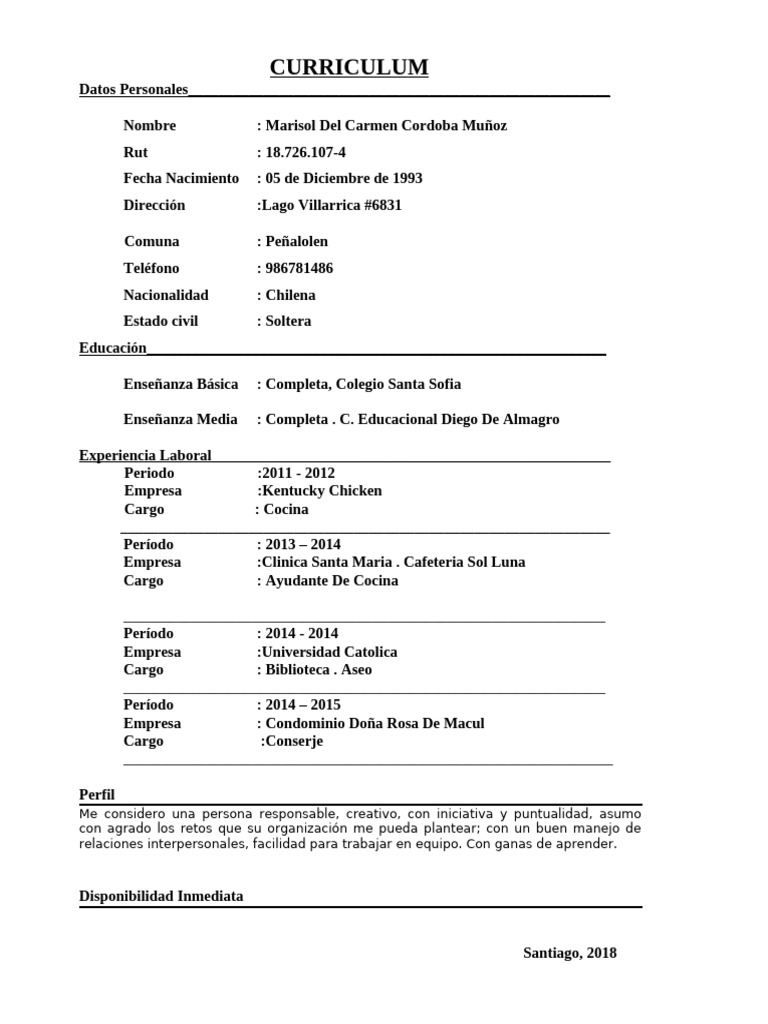 Aaa - Formato Curriculum 2018 123 | PDF