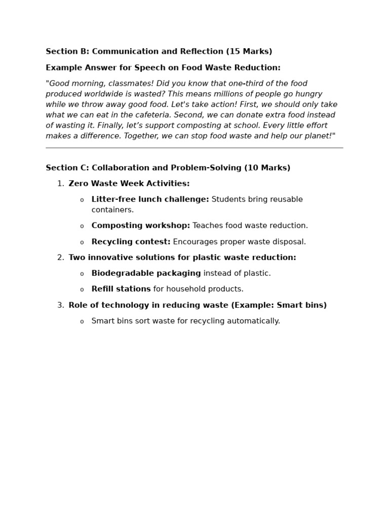 GP Grade 5 Waste Section B | PDF