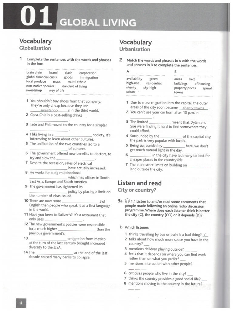 CEA Vocab Global Living | PDF