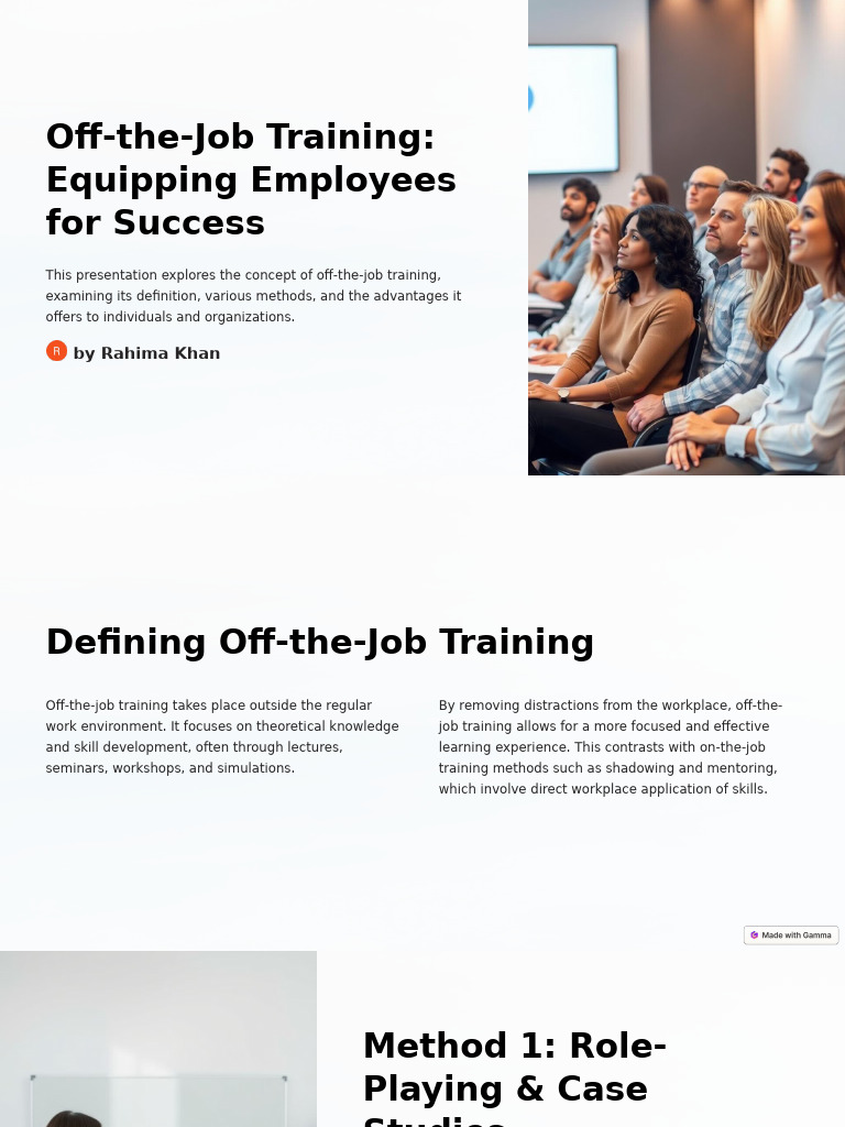 Off-the-Job Training Methods Explained | PDF | Employee Retention ...