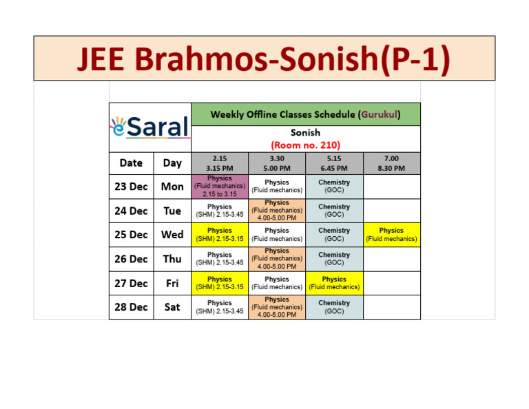 Sonish Revise Schedule-4 | PDF