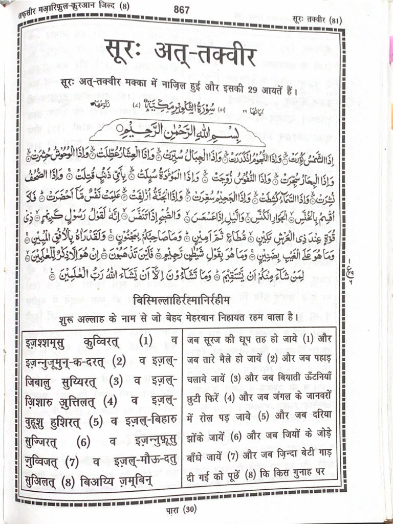 Surah Takweer | PDF