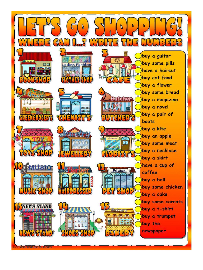 Worksheet Shopping 47774 | PDF