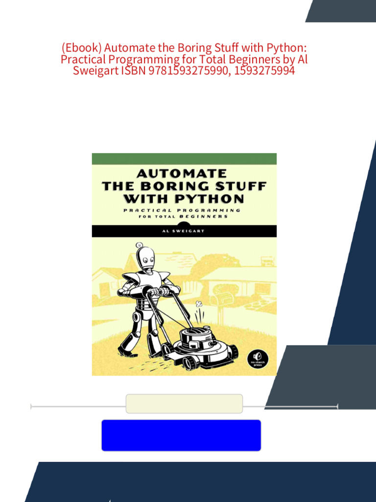 (Ebook) Automate the Boring Stuff with Python: Practical Programming ...