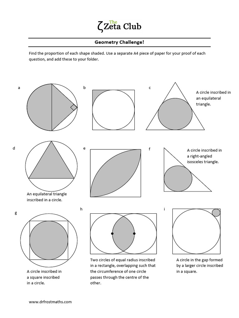 Geometry Shape Proportion Challenges | PDF | Circle | Triangle