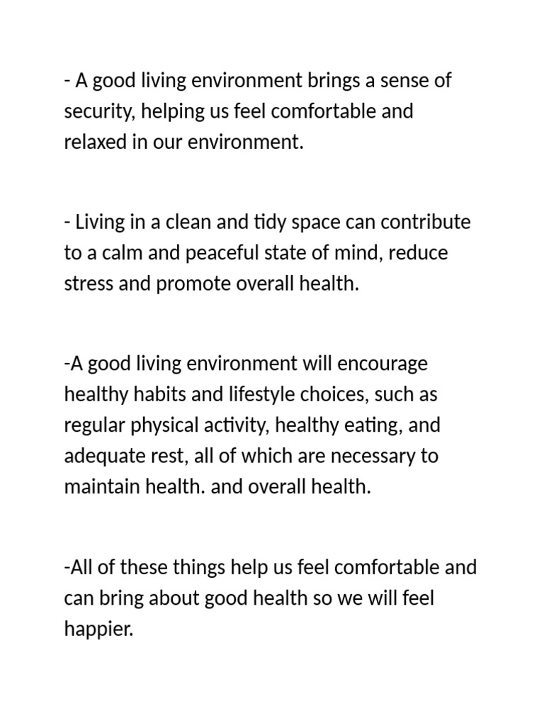 A Good Living Environment Brings Happiess | PDF