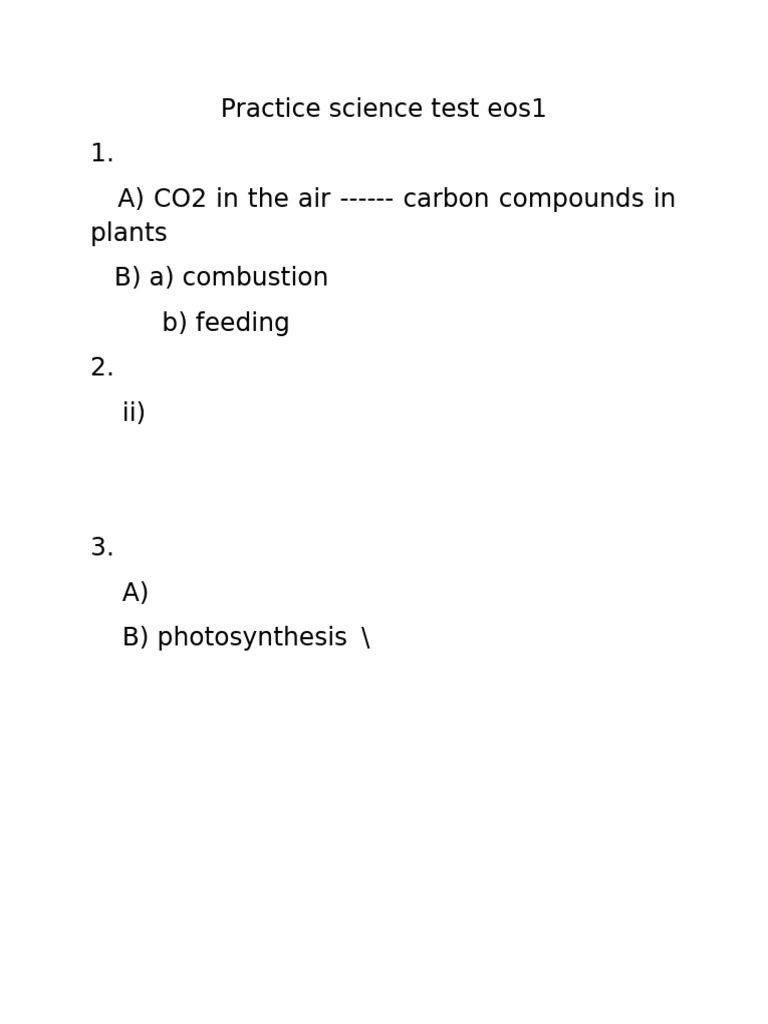 Practice Science Test Eos1 | PDF