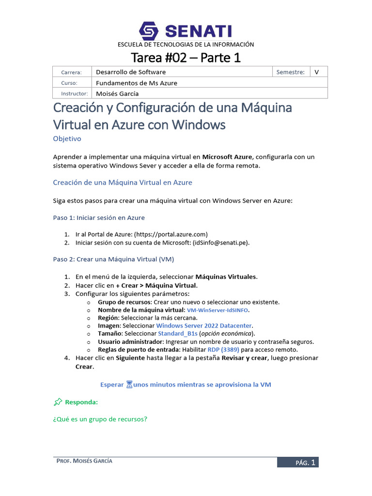 DS-S5-S02-Fundamentos de Microsoft Azure-Tarea 02-Parte 1 | PDF | Servicios de Información de ...
