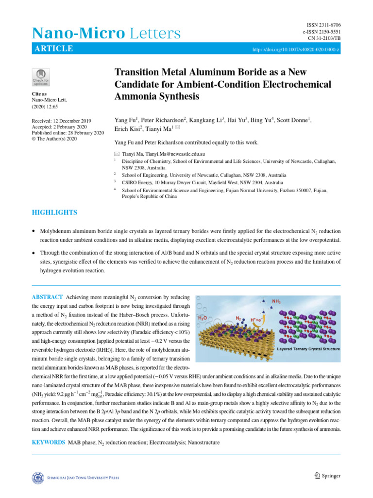 Transition Metal Aluminum Boride As A New Candidate For Ambient ...