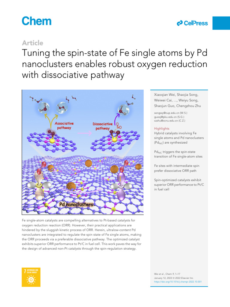 Tuning the spin-state of Fe single atoms by Pd nanoclusters enables ...