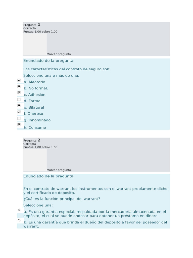 Preguntas 3° Parcial | PDF | Seguro | Reaseguro