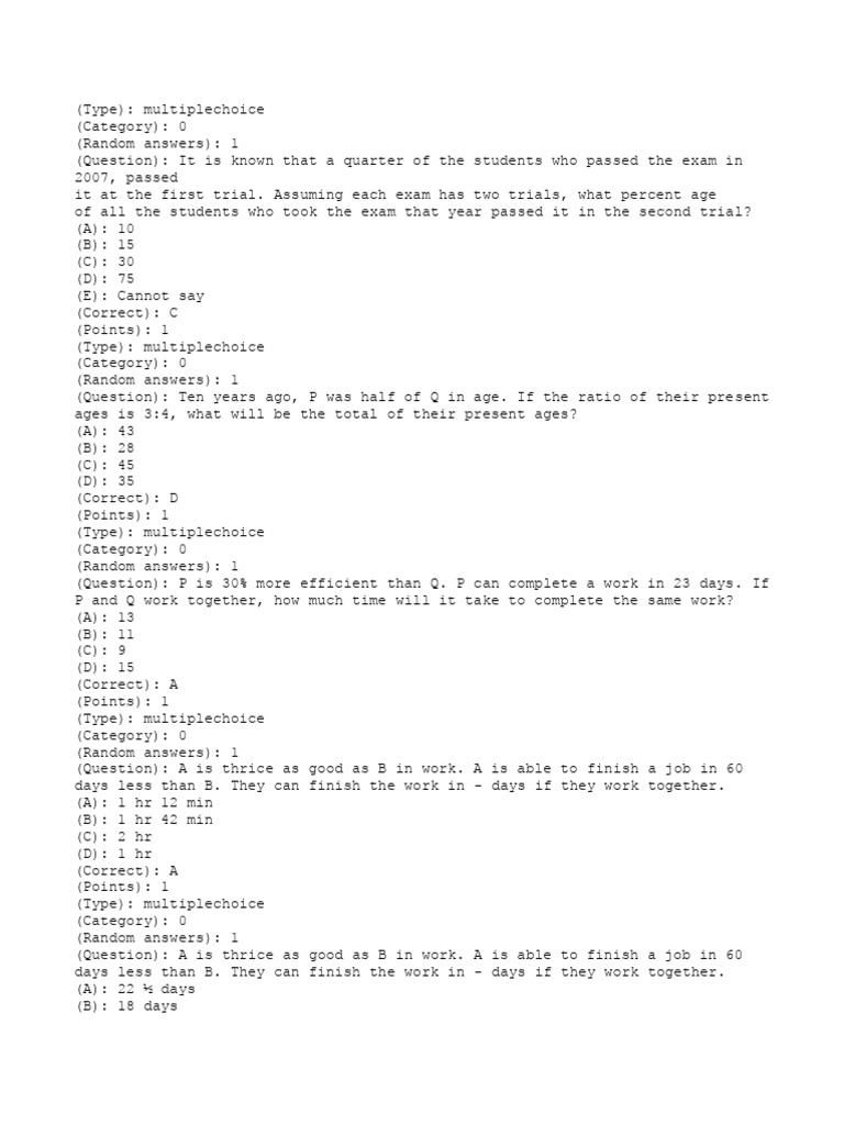 ClassMarker Test Questions Overview | PDF | Multiple Choice | Volume
