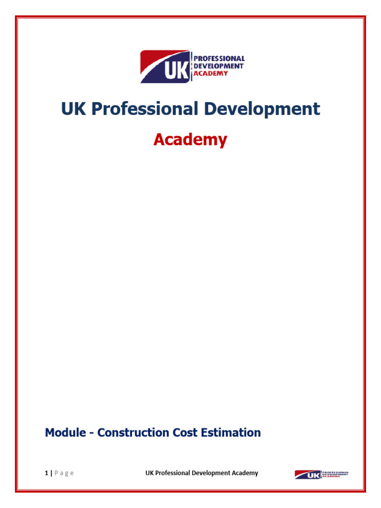 Module 2 Construction Cost Estimation Pdf Risk Forecasting