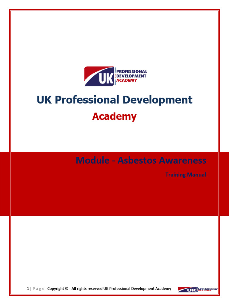 Asbestos Awareness Training Manual | PDF | Asbestos | Lung