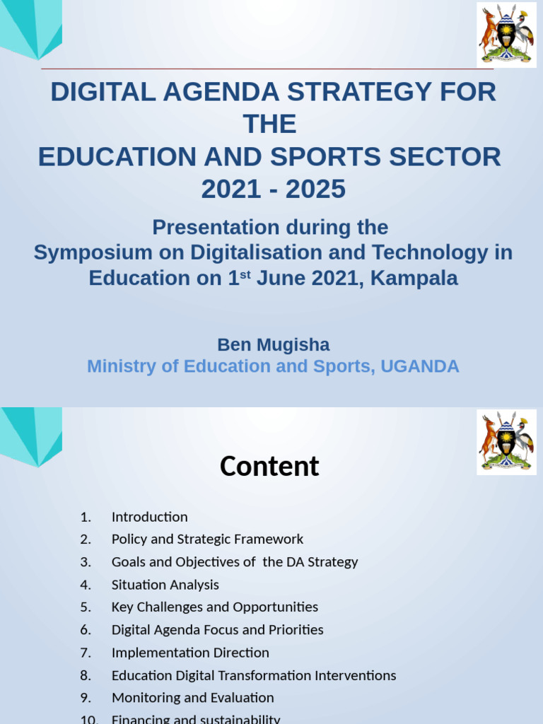 4 Ben Mugisha MoES Digital Agenda Strategy | PDF | Information And Communications Technology ...