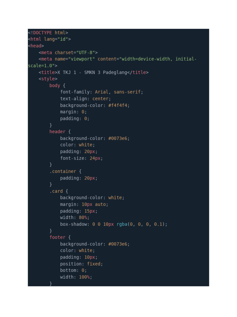 Coding Web Kelas | PDF