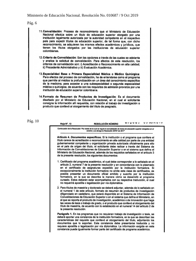 Requisitos Convalidacion Colombia | PDF