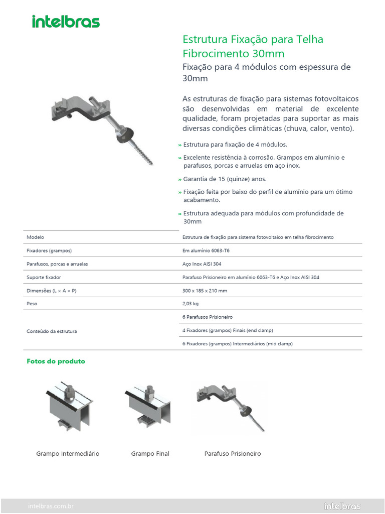 Datasheet_Estr Fix Fibrocimento -I-30mm - Datasheet | PDF