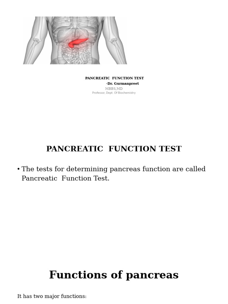 Pancreatic Function Test | PDF | Pancreas | Hypoglycemia