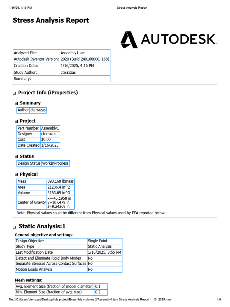 Stress Analysis Report 2 | PDF | Strength Of Materials | Stress (Mechanics)