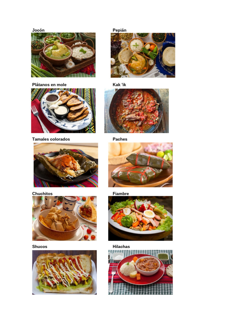 Platos Típicos de la Cocina Guatemalteca | PDF
