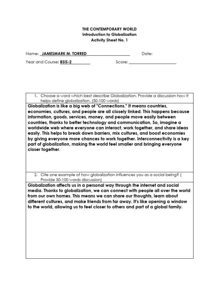 TCW Module 1 Lesson 1 Activity Sheet (1)_TORRED | PDF