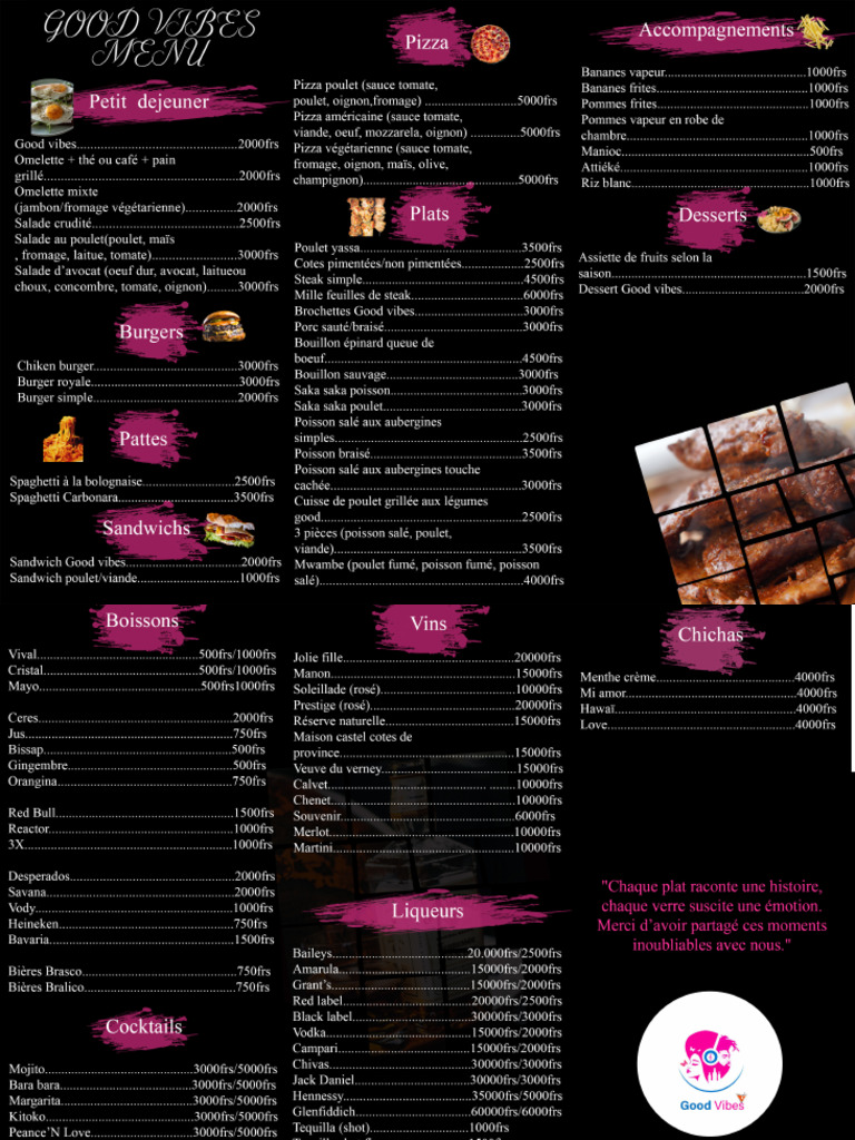 Menu A Good Vibes Food | PDF
