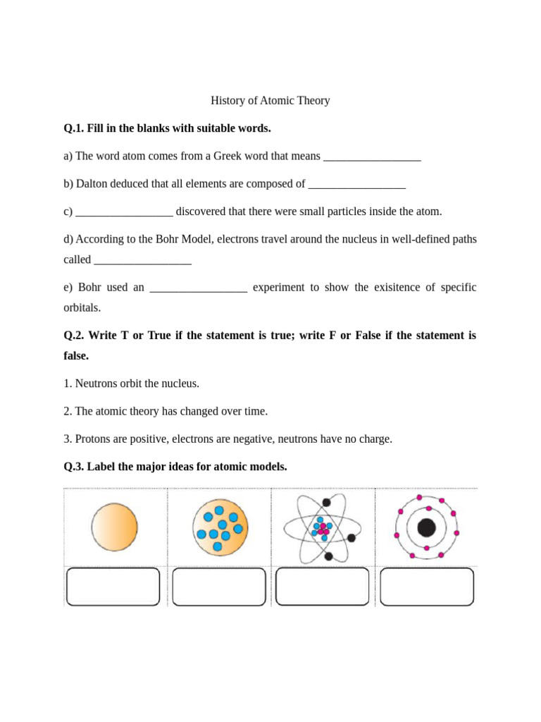Atomic Theory Quiz and History | PDF