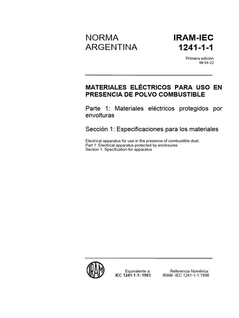 1241-1-1 Iram-Iec | PDF | Aislador (Electricidad) | Temperatura