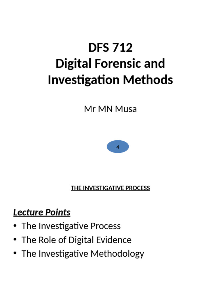 4th Lecture Digital Forensics Updated DFS | PDF | Crime Scene | Malware