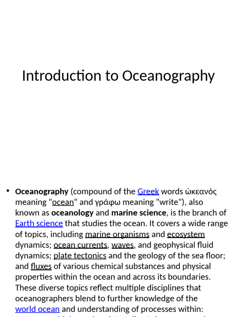 Introduction Oseanografi | PDF | Oceanography | Oceans