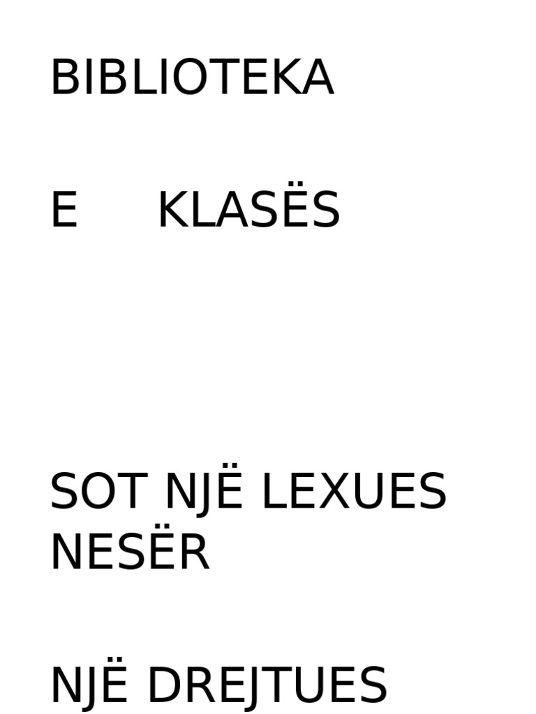 BIBLIOTEKA E KLASES | PDF