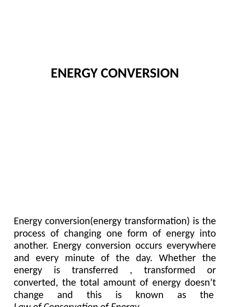 Wk.1.Energy Conversion | PDF