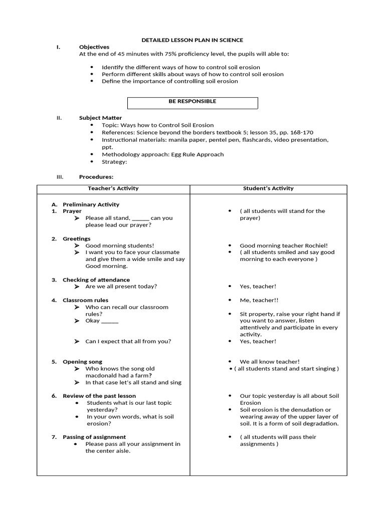 Detailed Lesson Plan - TTL | PDF | Plough | Soil