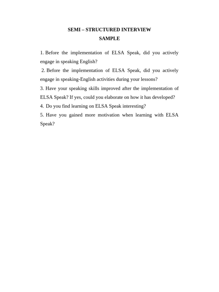 Semi Structure Interview | PDF