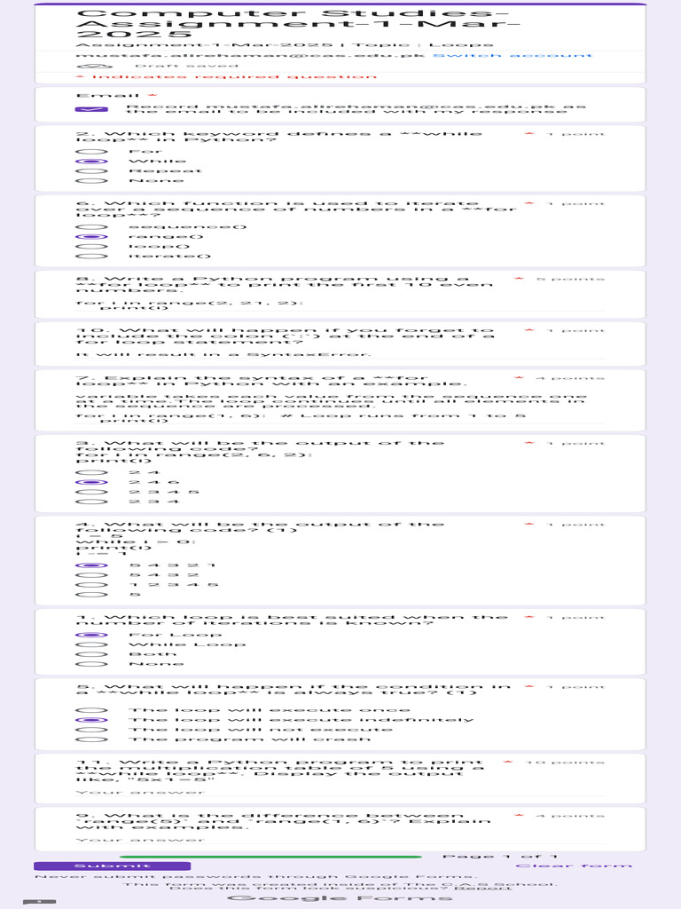 Python Loops Assignment Questions | PDF | Control Flow | Object Oriented Programming