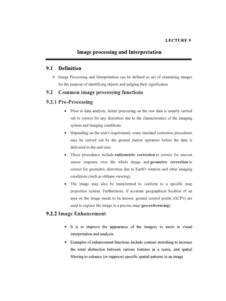 8 Image Processing and Interpretation | PDF