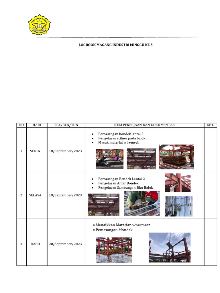 Logbook Magang di PT. Dwi Eltis Konsultan | PDF