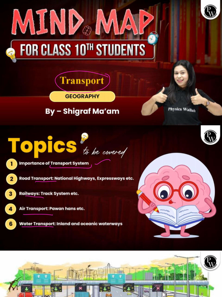 Transport - Class Notes - Class 10th ICSE Mind Map Series | PDF