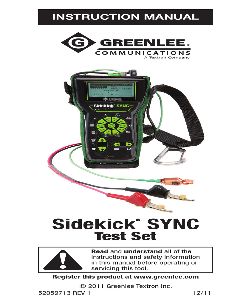 Sidekick Reg Sync Instr Manual | PDF | Digital Subscriber Line ...