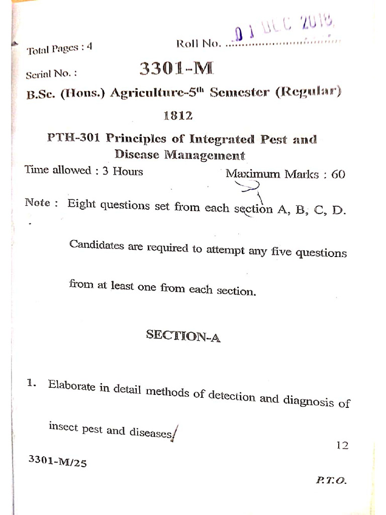 5th Sem Papers BSC Hons Agri | PDF