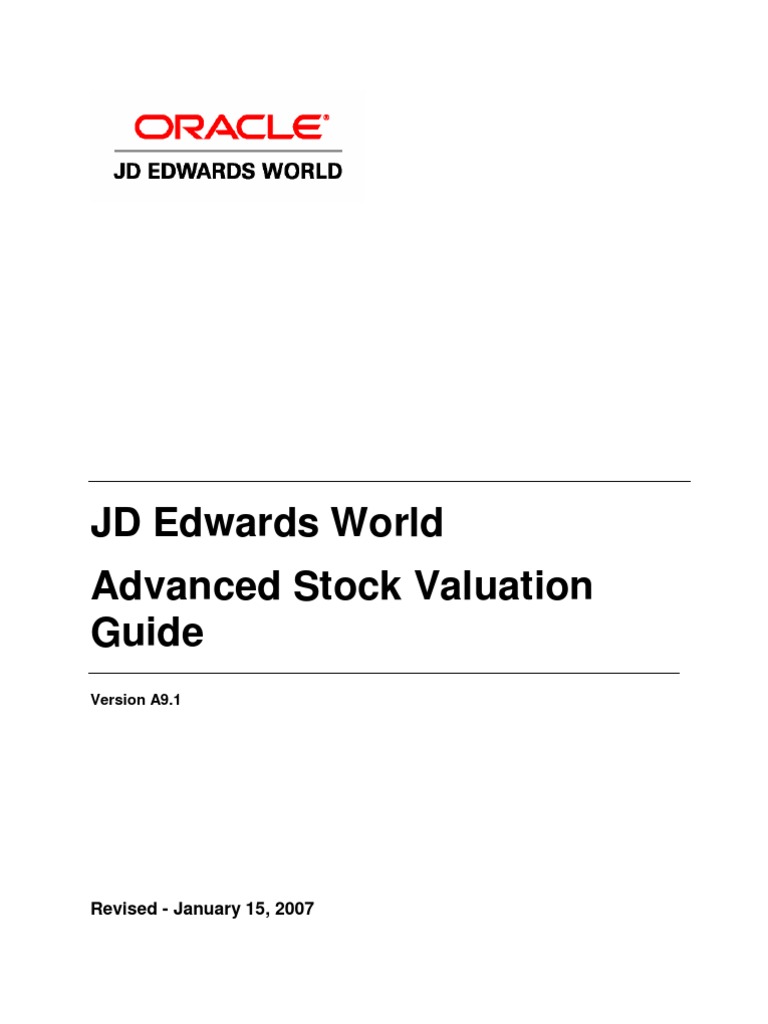 JD Edwards World Advanced Stock Valuation A91 Guide | PDF | Inventory ...