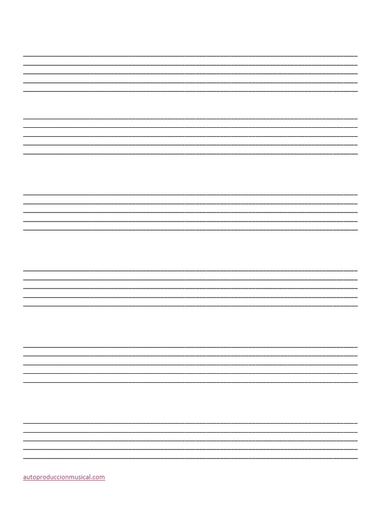 Partitura en Blanco 6 Pautas | PDF