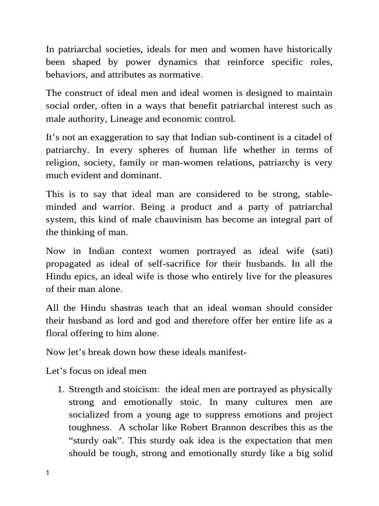 In Patriarchal Societies Nikka Arkha | PDF | Patriarchy | Woman