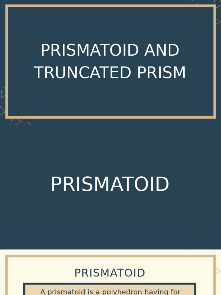 Prismatoid and Truncated Prism | PDF