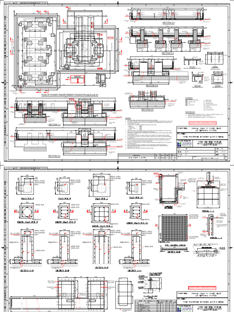 Power Transformer Foundation Layout & Details-R1 | PDF