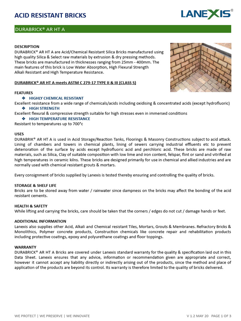 FT Durabrick® Ar HT A Astm | PDF | Brick | Lime (Material)