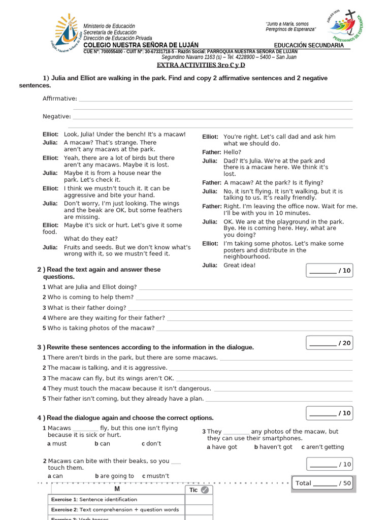 ExtraActiv-Inglés-3ro C y D | PDF | Birds | Parrot