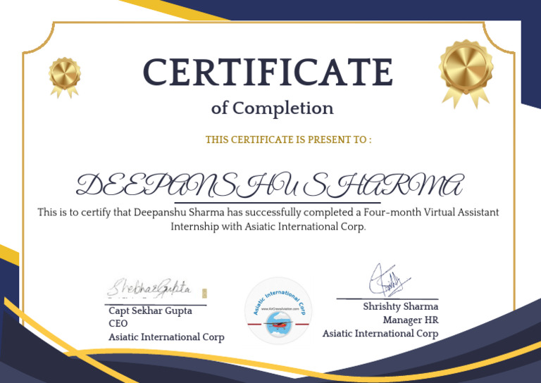 Deepanshu's Certificate | PDF